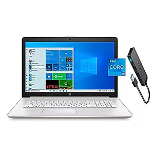 2021 Newest HP 17 17.3" HD+ Laptop Computer, Intel Core i3 1115G4 up to 3.2GHz (Beat i5-8365U), 8GB DDR4 RAM, 1TB HDD, AC WiFi, Bluetooth 4.2, Webcam, Windows 10 External 3 Port USB HUB