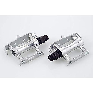 New WELLGO R025 Track Fixed Gear Road Bike Pedals (Toe Clip Strap Ready) (Silver)