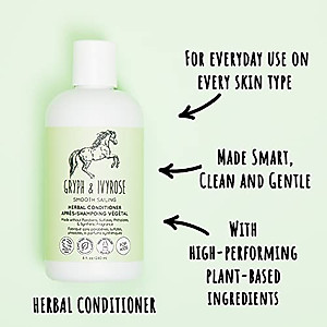 Gryph & IvyRose Smooth Sailing Herbal Hair Conditioner for Kids - All Natural, Sustainable, Cruelty Free, No Parabens, No Sulfates, Vegan - USA Made - 8oz (1-Pack)