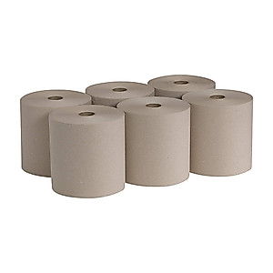 Pacific Blue Basic Recycled Hardwound Paper Towel Rolls by GP PRO (Georgia-Pacific), Brown, 26301, 800 Feet Per Roll, 6 Rolls Per Case