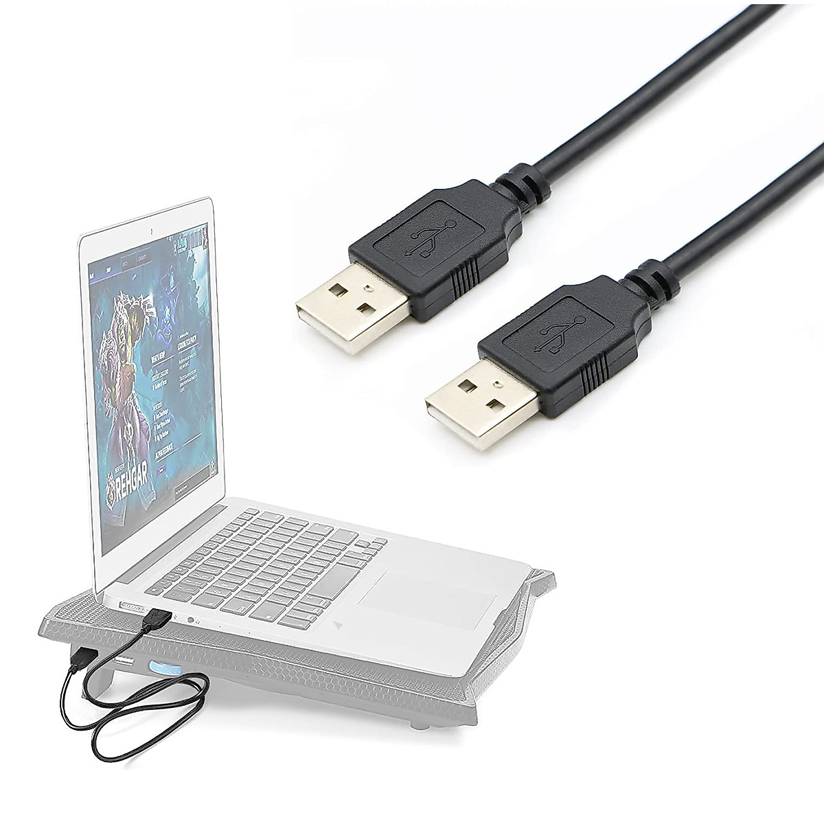 ZZS Laptop Cooling Pad USB Cord,1.5ft Short USB A to A Cable Cord Compatible for havit/Klim/AICHESON/TECKNET/IVSO/LIANGSTAR/PCCOOLER/TopMate/Lamicall/Targus Laptop Cooling Pad