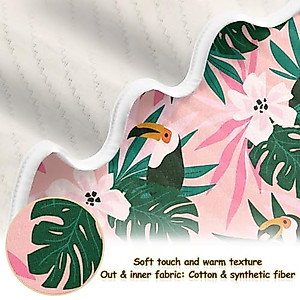 Coikll Tropical Birds and Palm Leaves Baby Blanket Cotton Cozy Throw Blanket Warm Nursery Swaddle Receiving Toddler Blankets 30" x 40