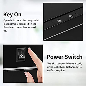 BLKMTY Trash Can 13 Gallon Trash Cans 50 Liter Kitchen Trash Can with Lid Plastic Garbage Can Automatic Garbage Bin Touchless Trash Bin for Office Bathroom Rubbish Can Auto Waste Bin, Black