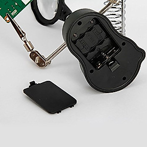 LED Light Stand Loupe, Lighted Helping Third Hands Clamp Clip Magnifying Soldering Stand Watch Jewelry Repair Loupe Magnifier (3.5X12)