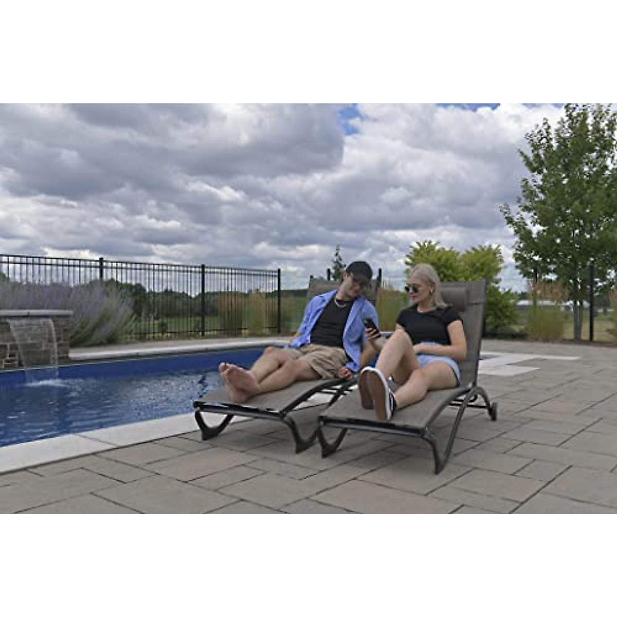 Vivere GLEL2-GR Loungers, Granite