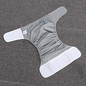 Healifty Reusable Adult Incontinence Underwear: Reusable Adults Cloth Diapers Large Adjustable Nappy Absorbent Urinary Briefs Pants for Women Men Disabled M Grey