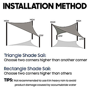12'x12'x12' Triangle Beige Sun Shade Sail Canopy UV Block Awning for Outdoor Patio Garden Backyard