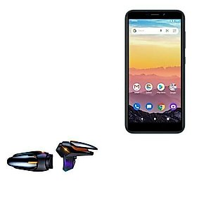BoxWave Gaming Gear Compatible with Cricket Vision 3 - Touchscreen QuickTrigger Auto, Trigger Buttons Autofire Gaming Mobile FPS - Jet Black