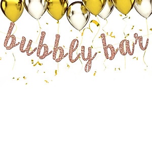 Rose Gold Bubbly Bar Banner - Bachelorette / Bridal Shower / Engagement / Baby Shower / Mimosa Bar Party Decorations
