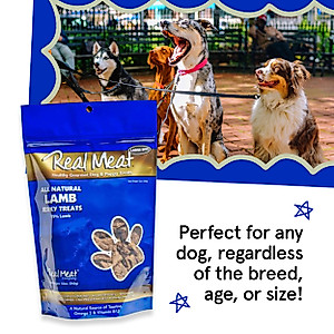 Real Meat Dog Treats - 12oz Bag of Bite-Sized Air-Dried Lamb Jerky for Dogs - Grain-Free Jerky Dog Treats Made up of 95% Human-Grade, Free-Range, Grass Fed Lamb - All-Natural High Protein Dog Treats