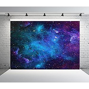 BELECO 12x8ft Fabric Cosmic Galaxy Backdrop Wall Décor Starry Sky Milky Way Stars Backdrop Universe Space Theme Photo Background Galaxy Baby Shower Birthday Party Decorations Studio Photo Props