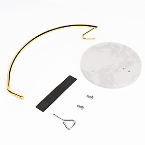 Livabber Banana Holder with Marble Base, Metal Banana Hanger Modern Tree Stand with Hook, Durable Banana Keeper Fresh Fruit Storage Organizer Freestanding for Kitchen Countertop (Gold, Single Hook)