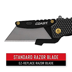 Coast DX126 1.2 In. Stainless Steel Razor Blade Pocket Knife with DOUBLE LOCK and Nylon Handle