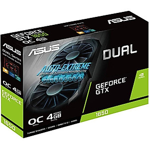 ASUS GeForce GTX 1650 Overclocked 4GB Dual-Fan Edition VR Ready HDMI DP 1.4 DVI Graphics Card (Dual-GTX1650-O4G)