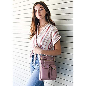 SG SUGU Katie Lightweight Medium Crossbody Bag Shoulder Bag with Multi Pocket for Women | MUSTARD