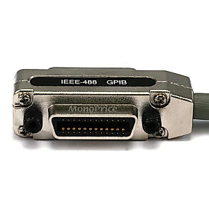 Monoprice IEEE-488 Cable - 2 Meter - Gray | with Metal Hood, Commonly Used on Older Systems by Commodore, HP and Tektronix