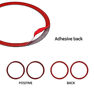 BLAKAYA Compatible with Sticker Carbon Fiber A-Pillar Speaker Cover Door Audio Loudspeaker Ring Trim Cover Accessories for Ford Mustang 2015 2016 2017 2018 2019 2020 (2PC Red）