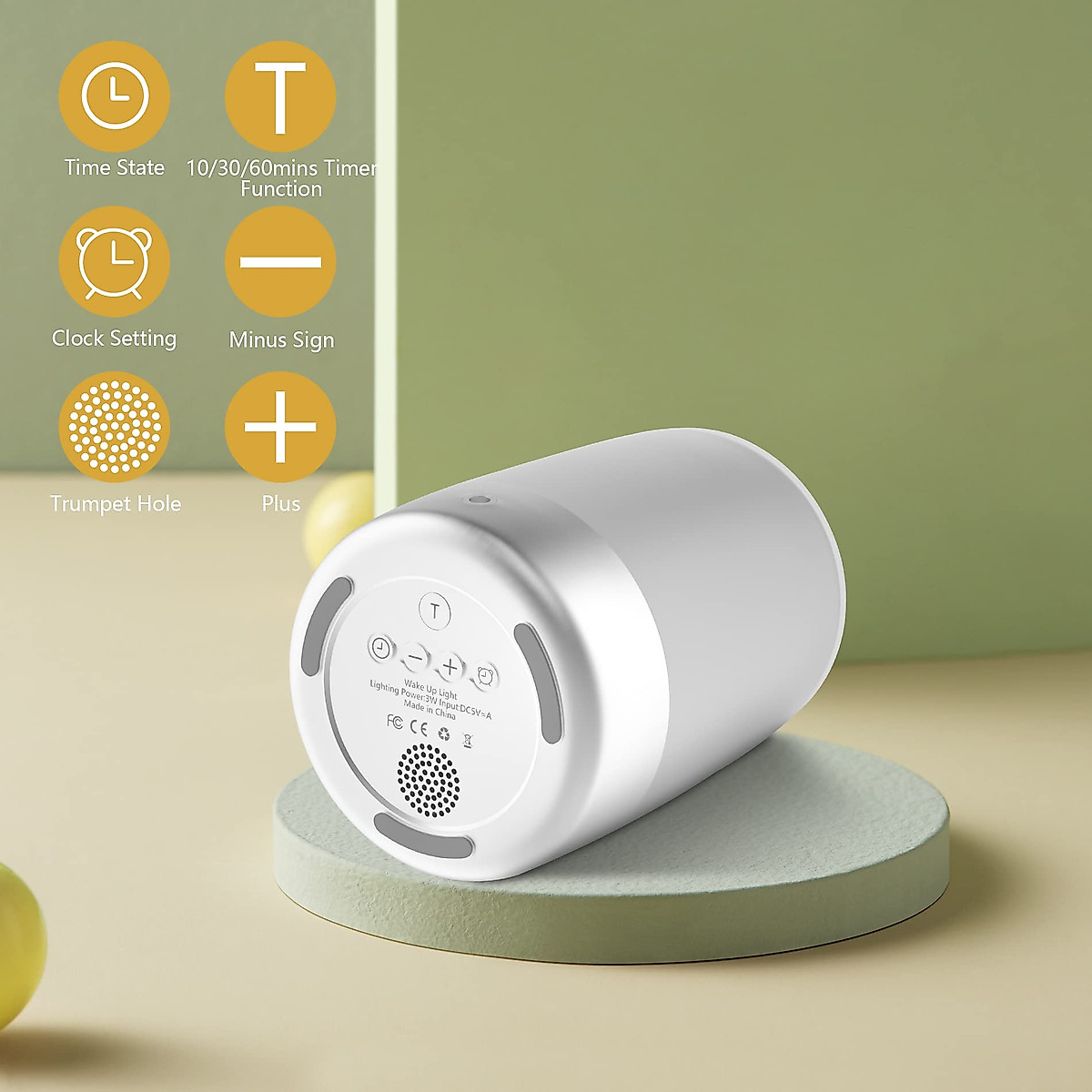 Firacer Touch Wake Up Night Light, Sunrise Alarm Clock, RGB Color Dimmable Small Beside Lamps for Bedrooms, Warm White Light with Sleep Aid Snooze Timer, for Kids, Friends Gift