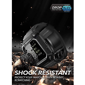 SUPCASE Unicorn Beetle Pro Watch Bands for Fitbit Versa 2, Protective Replacement Wristband Case Band for Fitbit Versa 2 (Black)