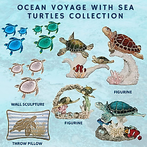 Comfy Hour Ocean Voyage Collection 7" Sea Turtle Coastal Marine Theme Wall Decorative Frame, Polyresin