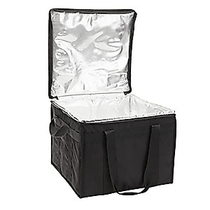 Stockroom Plus Commercial Insulated Food Delivery Bag with Handles and Zipper Top for Hot and Cold Food Delivery (XL 16x15.6x13.2 in, Black)