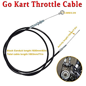 Wadoy Go Kart Brake Throttle Pedals with Automotive Steering Wheels, Upgrade 71" Cable with Return Springs Kit, Go Kart Accessories Go Kart Steering Kit