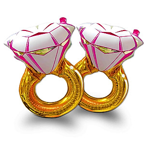 Generic 2 Pcs Diamond Ring Balloon(Pink), Engagement Ring Balloon, Bridal Shower Balloons,Engagement Party Decorations,Wedding Ring Balloon,Ring Balloon Bachelorette