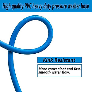 FIXFANS Pressure Washer Hose – 1/4" X 100 FT High Power Washer Extension Hose – Kink & Wear Resistant High Pressure Hose for Replacement – Compatible with M22 Fittings – 3600PSI