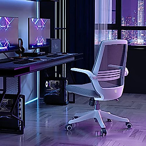 Ergonomic Office Chair Mid-Back Home Desk Chair with Lumbar Support Small Mesh Computer Chair