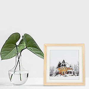 Picture Frames 10x10 Grain Nature Solid Wood 2 Pack for Wall Mount and Tabletop Display