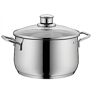 WMF Cookware Ø 20 cm Approx. 3,7L Diadem Plus Pouring Rim Glass Lid Cromargan® Stainless Steel Brushed Suitable for All Stove Tops Including Induction Dishwasher-Safe