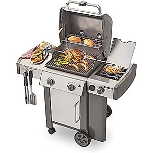 onlyfire Stainless Steel Grill Rotisserie Kit for Weber Genesis II and Genesis II LX 200 and 300 Series Gas Grills