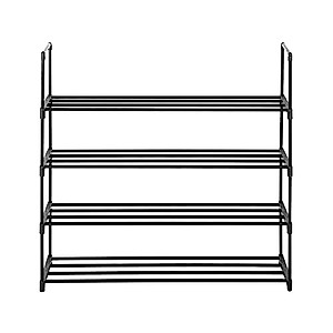 4-Tier Shoe Rack Metal Shoe Tower 20-Pair Shoe Storage Organizer Black