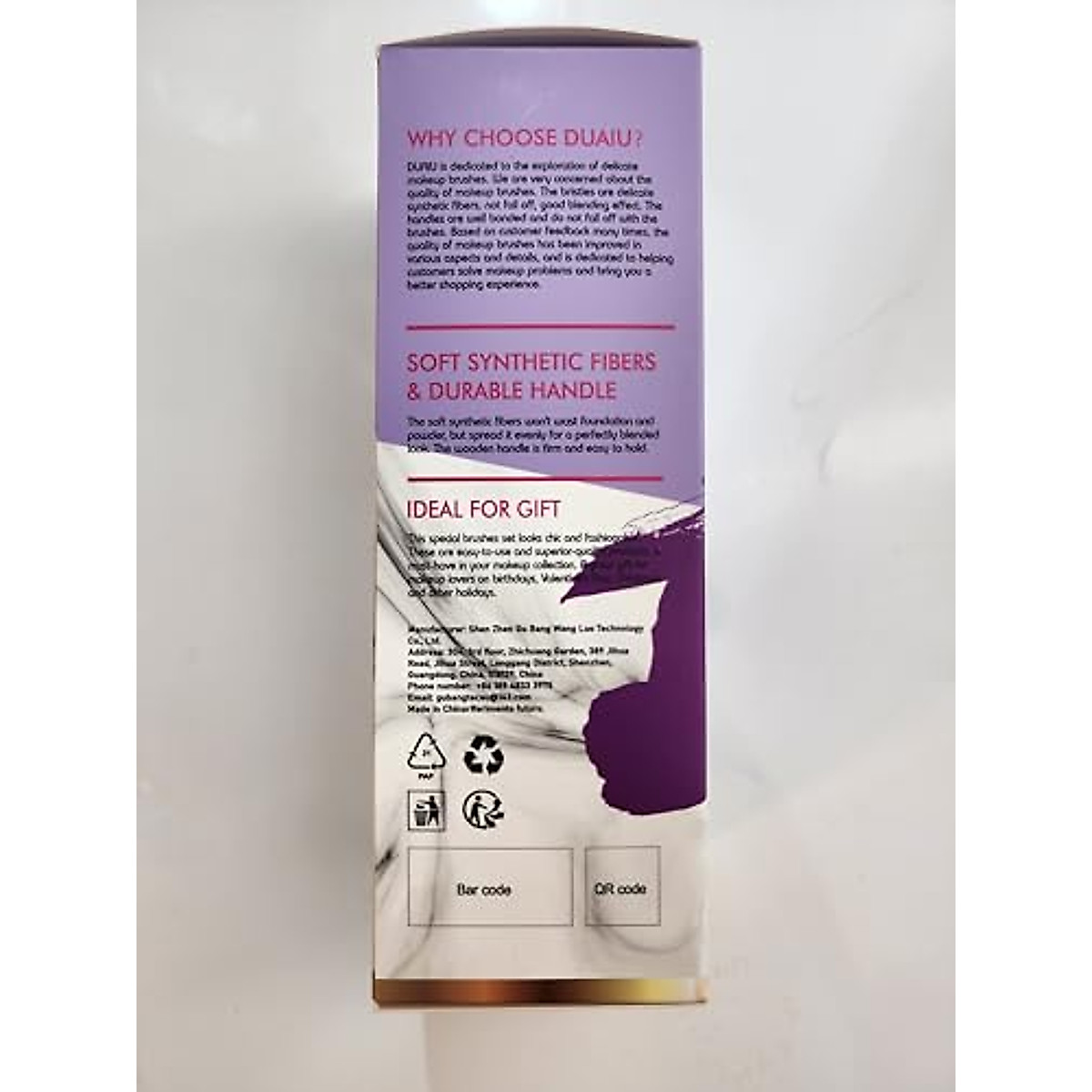 DUAIU Makeup Brushes Set Make Up Brushes Professional 15Pcs Marble Makeup Brush Set for Foundation Powder Concealers and Eyeshadow with Exquisite Marble Bucket Gift Box…