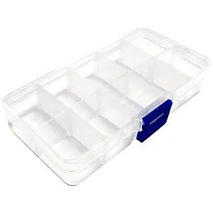 Linpeng Clear Plastic Organizer Box, Adjustable Compartment Dividers, Beads Pills Storage Box 10 Grids, DIY Craft Supplies, Gift for Beaders, Pack of 2