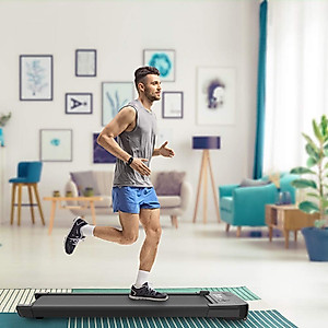 Home Office Portable Fitness Walking Jogging Treadmill with Remote Control, LED Display & Bluetooth Speaker