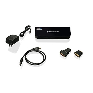 IOGEAR USB 3.0 9 in 1 Universal Docking Station - Dual Monitor with HDMI n DVI/VGA - 2 x USB 3.0 - 4 x USB 2.0 - Gigabit Ethernet - 3.5mm Audio Out - Laptop - Ultrabook -PCs - Mac - More - GUD300