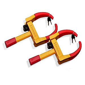 Zento Deals 2 Pack Security Tire Clamp - Premium Quality Heavy Duty Anti- Theft Vehicle Wheel Lock Universal Fit Most Vehicles Trailers SUV ATV’s Motorcycles Golf Cart