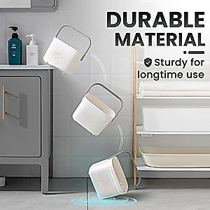 TAILI Portable Shower Caddy Basket Tote, Plastic Shower Basket with Handle, Dorm Room Essentials Toiletry Caddy for Dorm College Bathroom Cleaning Camping, Grey