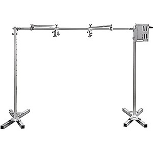 VBENLEM 46‘’ Electric BBQ Rotisserie Grill Kit, 125LB Pig Spit Rotisserie Grill, 45W Rotisserie Motor and Height Adjustable for Pig Rotisserie Lamb Outdoor Party Campfire Barbecue