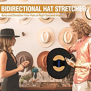 Tang's Wooden Hat Stretcher,Adjustable Turn Buckle Hat Stretcher for Fitted Hats.One Size Unisex Hat Shaper, Suits ForAll Hat (Blue, Small)