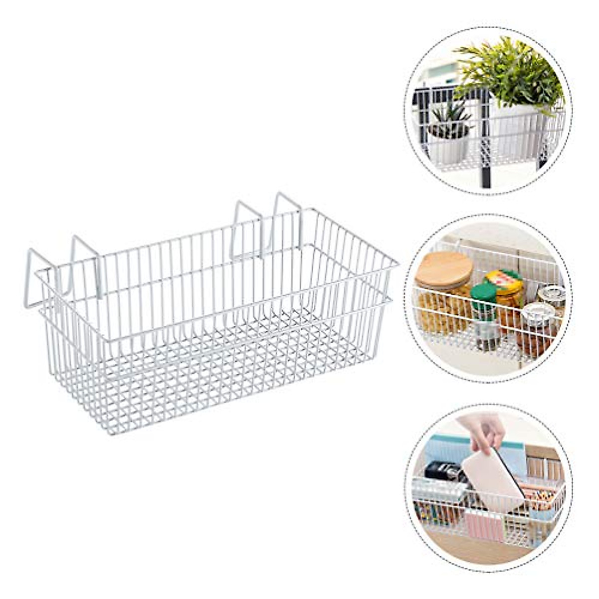 IMIKEYA Wire Wall Grid Panel Wall Mount Hanging Organizer Wire Metal Storage Shelf Rack Wall Decors