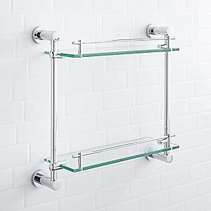 Signature Hardware 296466 Ceeley 17" Two-Tier Glass Shelf