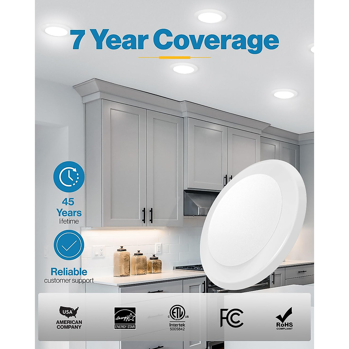 Sunco 24 Pack 5/6 Inch LED Disk Lights, Flush Mount Disc Recessed Ceiling Can Lighting, 1050 LM, 3000K Warm White, Dimmable, 15W=75W, Damp Rated ETL