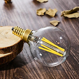 XININSUN G16.5 LED Bulb,E12 40W Candelabra Dimmable Chandelier Light Bulbs 4000K Daylight White Clear 400lm 4W G50 Vintage LED Filament Edison Candle Bulb with Decorative,6Pack