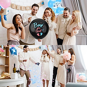 Gender Reveal Balloon Gender Reveal Ideas Baby Boy or Girl Balloon Black 36 Inch Gender Reveal Confetti Balloon Kit with Blue Pink Confetti for Baby Reveal Ideas Party Supplies Baby Shower Decorations