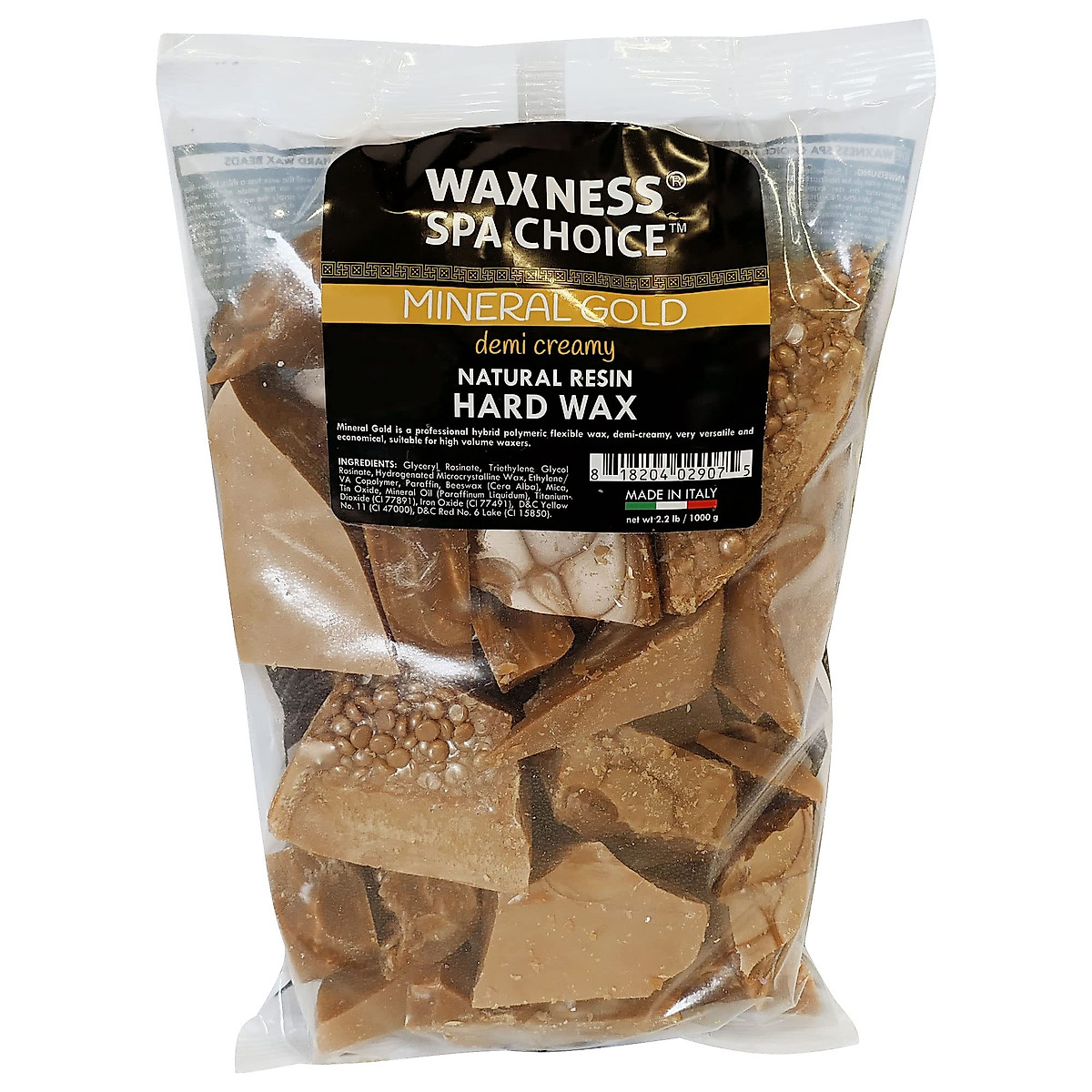 Waxness Spa Choice Mineral Gold Demi Creamy Hard Wax Beads 2.2 lb / 1 kg