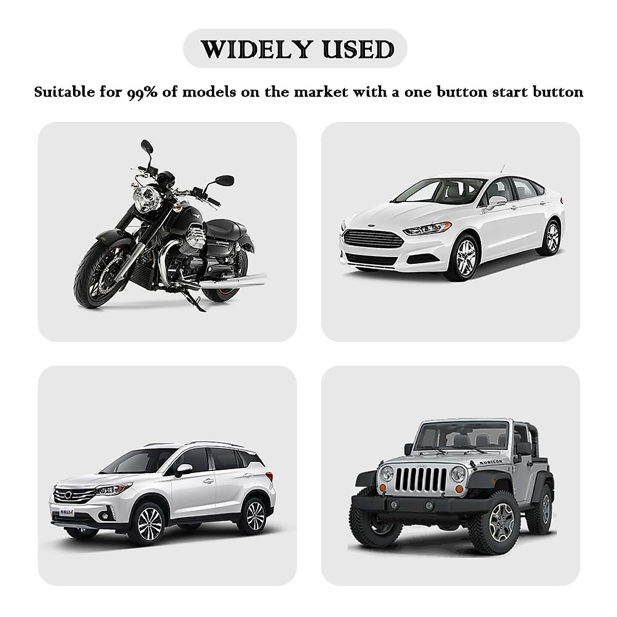 NHHC Car Push Start Button Cover,Heavy Duty Car Ignition Button Cover with Cool Dog Design for Car Decorations,Universal Car Interior Accessories Engine Start Stop Button Cover (Black)