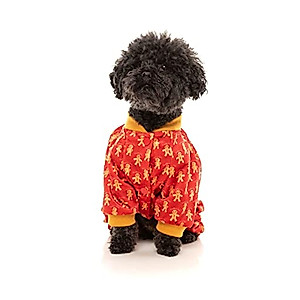 FuzzYard Naughty Ginger Christmas Themed Gingerbread Man Dog Pajamas (Size 6)