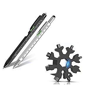 Gifts for Men, 9 in 1 Multitool Pen Set and 18 in 1 Snowflake Multitool, Gifts for Men Who Have Everything